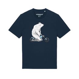 Watapparel Shirt 'B&auml;r auf Bike' Herren Gr&ouml;&szlig;e S navy / grau / schwarz / wei&szlig;