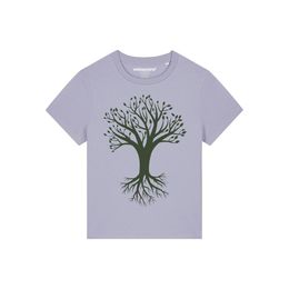 Watapparel Shirt 'Baum' Damen Gr&ouml;&szlig;e XL flieder / lavendel / schwarz