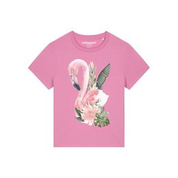 Watapparel Shirt 'Flamingo mit Blumen' female Pink size S