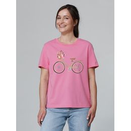 Watapparel Shirt 'fahrrad' Damen Gr&ouml;&szlig;e M mischfarben / rosa