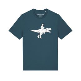 Watapparel Shirt 'Astronaut on T-Rex' male Blue size XS