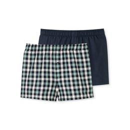 Schiesser Boxershorts Jungen Gr&ouml;&szlig;e 140 dunkelblau / pastellgr&uuml;n / wei&szlig;