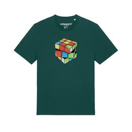 Watapparel T-Shirt ' Pixel Zauberw&uuml;rfel ' Herren Gr&ouml;&szlig;e XL dunkelgr&uuml;n / mischfarben