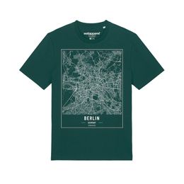 Watapparel T-Shirt ' City maps Berlin Landkarte ' Herren Gr&ouml;&szlig;e XXXL dunkelgr&uuml;n / wei&szlig;