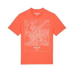 Watapparel T-Shirt ' City maps Berlin Landkarte ' Herren Gr&ouml;&szlig;e XS orange / wei&szlig;