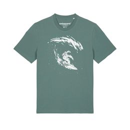 Watapparel Shirt ' Surfing Spaceman ' male Green size XL