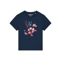 Watapparel T-Shirt ' Blume in Wasserfarbe 01 ' Damen Gr&ouml;&szlig;e XS navy / mischfarben