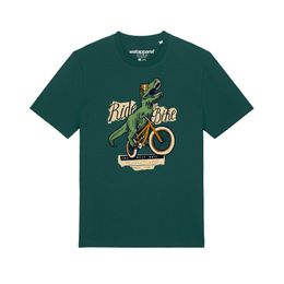Watapparel Shirt 'T-Rex Fahrrad' Herren Gr&ouml;&szlig;e XS beige / hellbraun / dunkelgr&uuml;n / schwarz