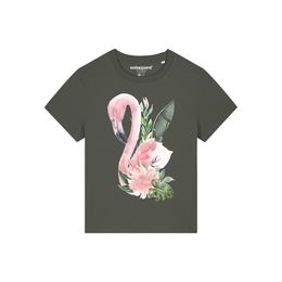 Watapparel Shirt 'Flamingo mit Blumen' female Green size XL