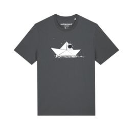 Watapparel Shirt 'Astronaut in paper boat' male Grey size 4XL