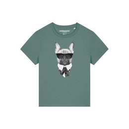 Watapparel T-Shirt 'Ein fescher Hund' Damen Gr&ouml;&szlig;e L khaki / mischfarben