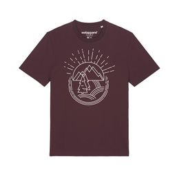Watapparel T-Shirt ' Natur ist sch&ouml;n ' Herren Gr&ouml;&szlig;e L dunkelrot / wei&szlig;