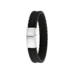 Lucardi Armband 'Urban Story' Herren Größe 22 schwarz / silber