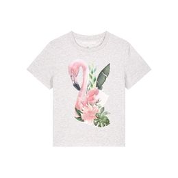 Watapparel Shirt 'Flamingo mit Blumen' female Grey size XXL