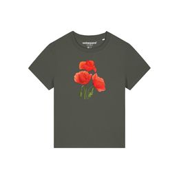 Watapparel Shirt ' Poppy Flowers ' female Green size XXL