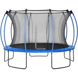 Gartentrampolin Plum "Springsafe Trampolin Colours" Trampoline Gr. B: 366 cm, blau (schwarz, blau) Kinder 366 cm mit Sicherheitsnetz