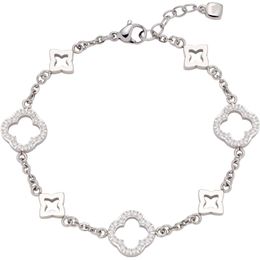 Armband Leonardo "Norma, 023527" Armbänder Gr. Edelstahl, silberfarben (edelstahlfarben, kristallweiß, kristallweiß) Damen mit Zirkonia (synth.)