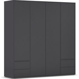 Drehtürenschrank Rauch "Kleiderschrank Schrank Garderobe Wäscheschrank NABILA viel Stauraum" Schränke Gr. B/H/T: 187 cm x 194 cm x 53 cm, 4 St., grau (graumetallic) mit 2 Schubladen und Push-to-Open Funktion TOPSELLER MADE IN GERMANY