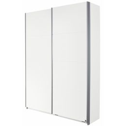 Garderobenschrank Rauch "Garderobe Drehtürenschrank Kleiderschrank Schrank Schuhschrank MINOSA" Schränke Gr. H/T: 197 cm x 48 cm, 2 St., weiß (alpinweiß) Breite 136 cm, ausziehbare Kleiderstange, 6 Schuhböden MADE IN GERMANY