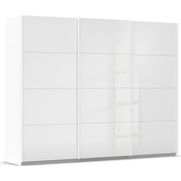 Schwebetürenschrank Rauch "Kleiderschrank Schrank Garderobe AGORDO mit Glasfront" Schränke Gr. B/H/T: 271 cm x 210 cm x 62 cm, 3 St., weiß (alpinweiß, glas kristallweiß) durchdachte Innenausstattung, in 4 Breiten und 2 Höhen MADE IN GERMANY