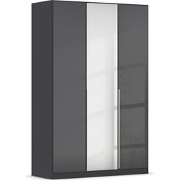 Drehtürenschrank Rauch "Kleiderschrank Kleiderschränke Schrank Garderobe AGORDO mit Glasfront" Schränke Gr. B/H/T: 136 cm x 210 cm x 54 cm, 3 St., grau (graumetallic) durchdachte Innenausstattung, in 6 Breiten und 2 Höhen MADE IN GERMANY