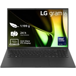 LG Business-Notebook "Gram 16" Ultralight Laptop, IPS-Display, 16 GB RAM, Windows 11 Home" Notebooks 16Z90S-G.AA75G, 2024 Gr. 16 GB RAM 512 GB SSD, Core Ultra 7, Windows 11 Home, schwarz