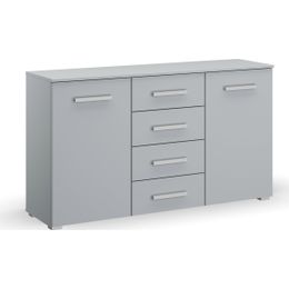 Kommode Rauch "Koluna" Sideboards Gr. B/H/T: 140 cm x 81,0 cm x 42,0 cm, 4 St., grau (seidengrau) mit 4 Schubkästen, inkl. 3er-Set Filzboxen