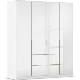 Drehtürenschrank Rauch "Kleiderschrank Kleiderschränke Schrank Garderobe AGORDO mit Glasfront" Schränke Gr. B/H/T: 181 cm x 210 cm x 54 cm, 4 St., weiß (alpinweiß, glas kristallweiß) mit Außenschubkästen, in 6 Breiten und 2 Höhen MADE IN GERMANY