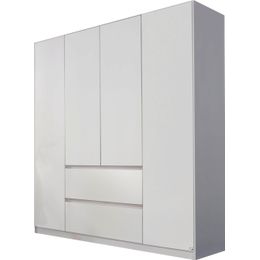 Drehtürenschrank Rauch "Kleiderschrank Schrank Garderobe Garderobenschrank MAINZ" Schränke Gr. B/H/T: 181 cm x 210 cm x 54 cm, 4 St., weiß (alpinweiß) grifflose Front, Außentüren mit Push-to-Open Funktion MADE IN GERMANY