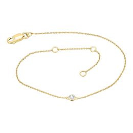 Goldarmband Vivance "0,08 ct Diamant Brillant Armband aus 585 Gelbgold 19 cm" Armbänder Gr. 19, Gelbgold 585, goldfarben (gold) Damen Gold Schmuck Rundankerkette