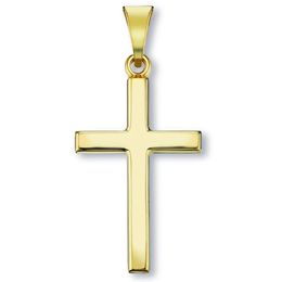 Ketten-Anhänger ONE ELEMENT "Kreuz Anhänger aus 333 Gelbgold" Schmuckanhänger Gr. Gelbgold 333, goldfarben (gold) Damen Gold Schmuck