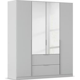 Drehtürenschrank Rauch "Kleiderschrank Schrank Garderobe AGORDO mit Dekor- oder Hochglanzfront" Schränke Gr. B/H/T: 181 cm x 210 cm x 54 cm, 4 St., grau (seidengrau) mit Außenschubkästen, in 6 Breiten und 2 Höhen MADE IN GERMANY