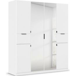 Drehtürenschrank Rauch "Kleiderschrank Schrank Garderobe Wäscheschrank TICAO mit 2 Schubladen" Schränke Gr. B/H/T: 181 cm x 210 cm x 54 cm, 6 St., weiß (alpinweiß) die in der Höhe variabel positioniert werden können MADE IN GERMANY