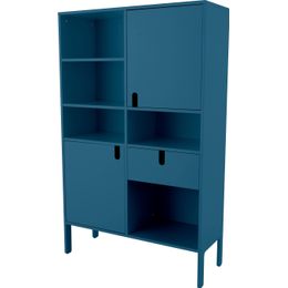 Highboard Tenzo "UNO" Sideboards Gr. B/H/T: 109 cm x 176 cm x 40 cm, blau (petrol) mit 2 Türen, 1 Schublade und 5 offenen Fächer