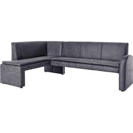 Eckbank exxpo - SOFA FASHION "Cortado, elegant und modern mit hohem Sitzkomfort" Sitzbänke Gr. B/H/T: 157 cm x 89 cm x 244 cm, Luxus-Microfaser, langer Schenkel rechts, grau hohe Bodenfreiheit, schöne Detailverarbeitung, wahlweise Lederbezug