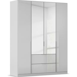 Drehtürenschrank Rauch "Kleiderschrank Kleiderschränke Schrank Garderobe AGORDO mit Glasfront" Schränke Gr. B/H/T: 181 cm x 229 cm x 54 cm, 4 St., grau (seidengrau, glas seidengrau) mit Außenschubkästen, in 6 Breiten und 2 Höhen MADE IN GERMANY