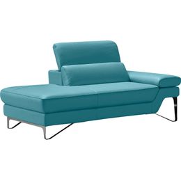 Ottomane Egoitaliano "Princess, elegantes Designsofa mit erstklassigem Sitzkomfort", blau (t&uuml;rkis), B:177cm H:95cm T:108cm, Leder CAREZZA (echtes Rindsleder) ist ein Naturleder, dass die urspr&uuml;nglichen Eigenschaften der Haut nicht ver&auml;ndert. Das Vorhandensein von verheilten Narben, K&ouml;rnungsunterschiede, Falten, Adern, Unterschiede in den Farbt&ouml;nen und andere Spuren, die die Natur auf diesen Fellen