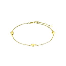 Armkette Amor "Herzen, 2031153" Armbänder Gr. Gelbgold 375, goldfarben (gelbgoldfarben) Damen