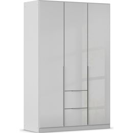 Drehtürenschrank Rauch "Kleiderschrank Kleiderschränke Schrank Garderobe AGORDO mit Glasfront" Schränke Gr. B/H/T: 136 cm x 210 cm x 54 cm, 3 St., grau (seidengrau, glas seidengrau) mit Außenschubkästen, in 6 Breiten und 2 Höhen MADE IN GERMANY