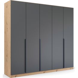 Drehtürenschrank Rauch "Dark&Wood by Quadra Spin" Schränke Gr. B/H/T: 226 cm x 210 cm x 54 cm, 5 St., braun (eiche artisan, grau metallic) im Industrial Style mit Metallgriffstangen