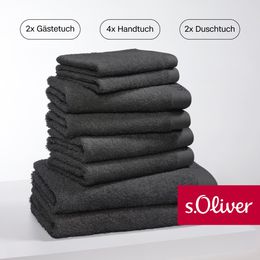 Handtuch Set s.Oliver "s. Oliver, besonders weich und saugfähig" Handtücher (Packung) Gr. 8 St., schwarz 2 Gästetücher 30x50, 4 Handtücher 50x100, Duschtücher 70x140