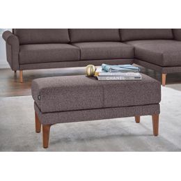 Hockerbank "CR.450, Sitzbank", lila (purpurviolett, steingrau 044, 69), B:93cm H:45cm T:48cm, Chenille COCO (72% Polyester 15% Baumwolle 13% Polyacryl), CREATION BY ROLF BENZ, Hocker, Polsterhocker, F&uuml;&szlig;e aus Massivholz