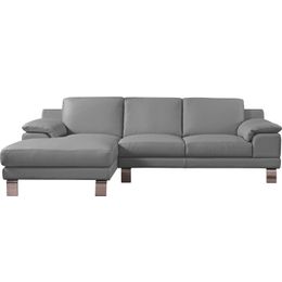 Ecksofa Egoitaliano "Shakira, Design und super Sitzkomfort auf hohem Niveau, tolle Details", grau (stone), B:236cm H:84cm T:152cm, Leder &raquo;BULL&laquo; (echtes Rindsleder). Geschliffenes, pigmentiertes und behandeltes Rindsleder mit einer Dicke von 1, 3-1, 5 mm. Dieses Leder zeigt eine ziemlich weiche Hand mit einem halb undurchsichtigen Aussehen. Es handelt sich um ein gesch&uuml;tztes Leder. Eine leichte Dec