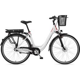 E-Bike Telefunken "Multitalent RC657" E-Bikes Gr. 49 cm, 28 Zoll (71,12 cm), weiß Pedelec, Elektrofahrrad für Damen u. Herren, Cityrad