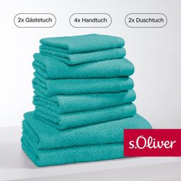 Handtuch Set s.Oliver "s. Oliver, besonders weich und saugfähig" Handtücher (Packung) Gr. 8 St., blau (türkis) 2 Gästetücher 30x50, 4 Handtücher 50x100, Duschtücher 70x140