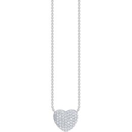 Herzkette Thomas Sabo "Schmuck Silber 925 Halskette mit Anhänger in Herzform, KE2277-051" Halsketten Gr. 45, Silber 925 (Sterlingsilber), Länge: 45 cm Breite: 1 mm, silberfarben (silberfarben, kristallweiß) Damen mit Zirkonia (synth.)