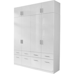 Drehtürenschrank Rauch "Celle" Schränke Gr. B/H/T: 181 cm x 210 cm x 54 cm, mit Schubkästen, 4 St., weiß (weiß, hochglanz weiß) in vielen verschiedenen Ausführungen