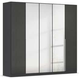 Drehtürenschrank Rauch "Kleiderschrank Schrank Garderobe AGORDO mit Dekor- oder Hochglanzfront" Schränke Gr. B/H/T: 226cm x 210cm x 54cm, 5 St., grau (graumetallic/effektgrau hochglanz) durchdachte Innenausstattung, in 6 Breiten und 2 Höhen MADE IN GERMANY