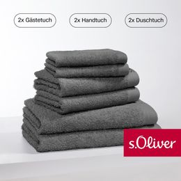 Handtuch Set s.Oliver "s. Oliver, besonders weich und saugfähig" Handtücher (Packung) Gr. 6 St., grau 2 Gästetücher 30x50, Handtücher 50x100, Duschtücher 70x140