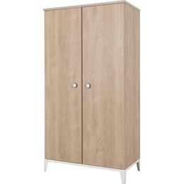 Kleiderschrank GALIPETTE "MARCEL" Schränke Gr. B/H/T: 102cm x 195cm x 58cm, 2 St., weiß (eiche blond / weiss) Kleiderschrank Drehtürenschrank Inneneinteilung : 12 Hänge, Tablare